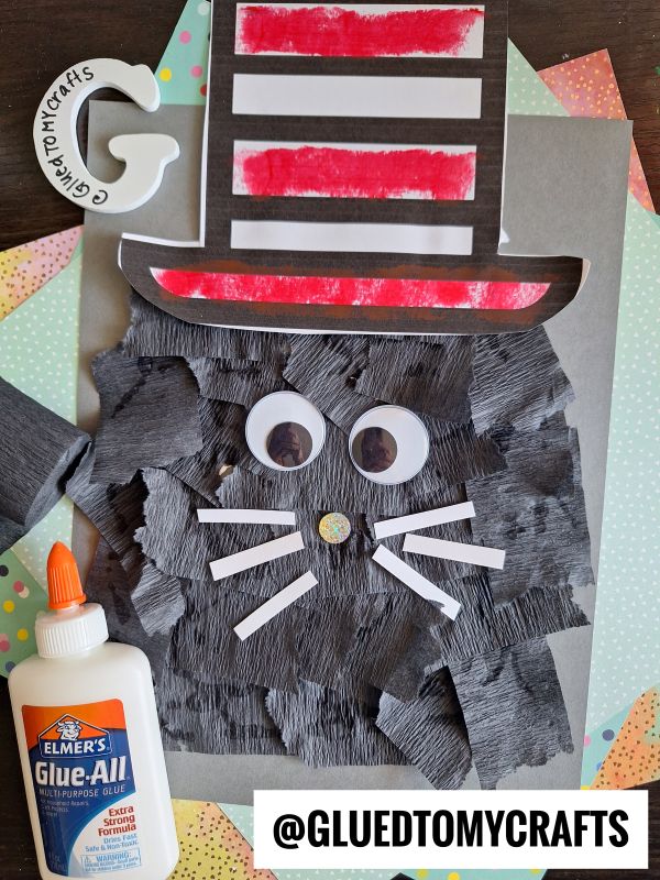 Craft a Torn Paper Cat in The Hat Fun for Read Across America
