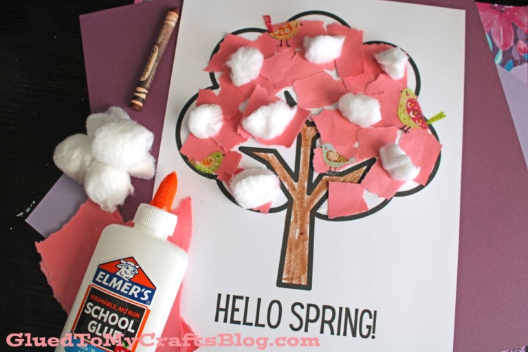 Create a Stunning Torn Paper Cherry Blossom Tree Craft