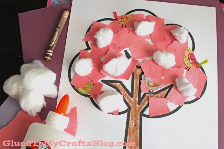 Create a Stunning Torn Paper Cherry Blossom Tree Craft
