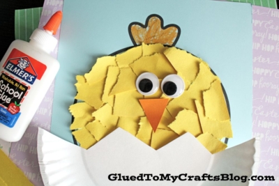 Torn Paper Easter Chick Craft Idea For Spring