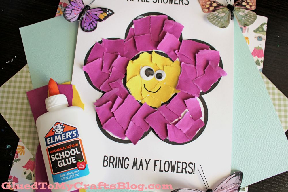 Torn Paper Flower Craft Idea for Kids – Celebrate Spring - Glued To My ...