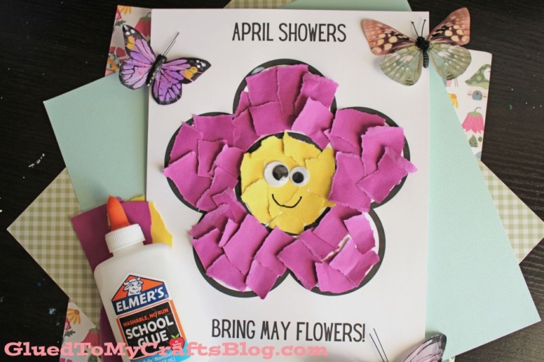 Torn Paper Flower Craft Idea for Kids – Celebrate Spring