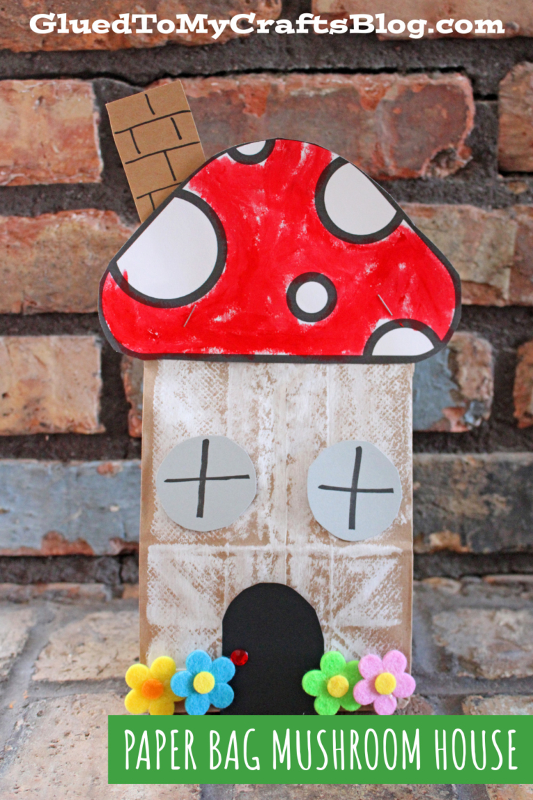 Paper Bag Mushroom House Craft for Kids