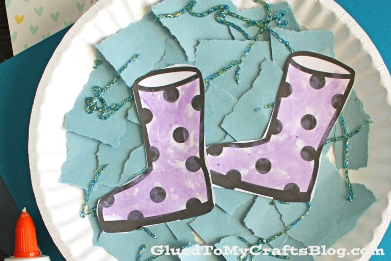 Torn Paper Rain Puddle Craft Idea For Spring