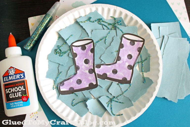 Torn Paper Rain Puddle Craft Idea For Spring