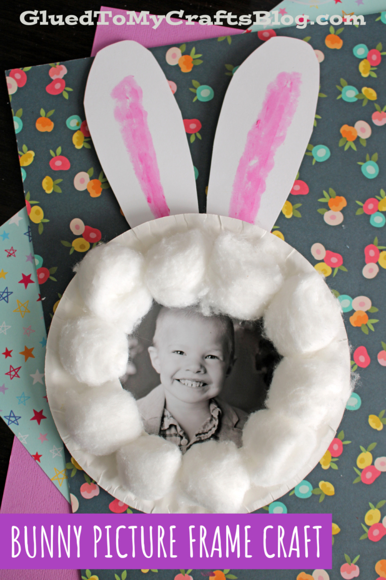 Paper Plate Bunny Photo Frame Craft Idea