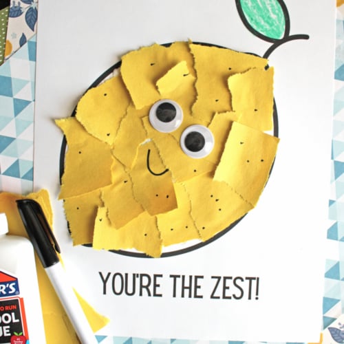 Torn Paper Lemon Craft - "You’re the Zest!"