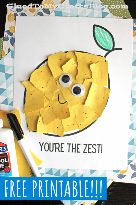 Torn Paper Lemon Craft - "You’re the Zest!"