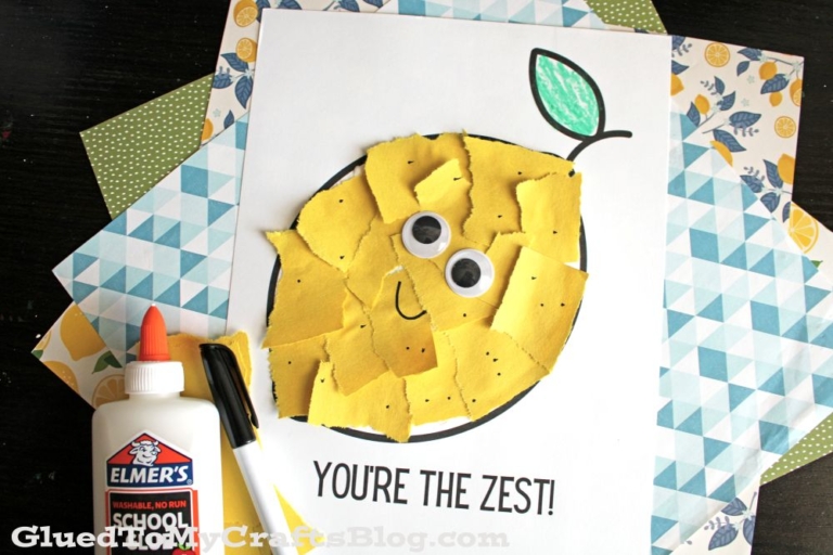 Torn Paper Lemon Craft - "You’re the Zest!"
