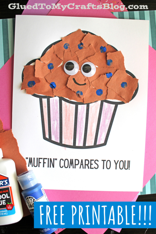 Torn Paper Muffin Craft Idea for Mother’s Day