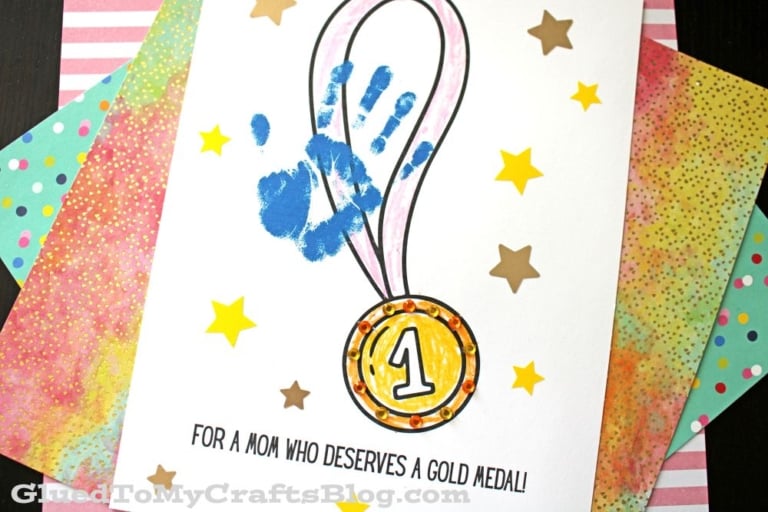 Gold Medal Handprint Keepsake for Mother’s Day