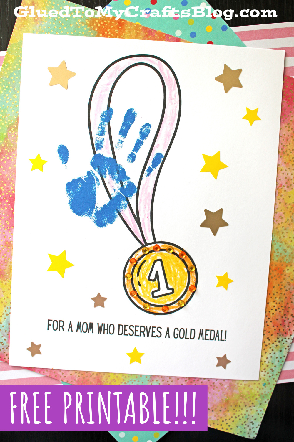 Gold Medal Handprint Keepsake for Mother’s Day