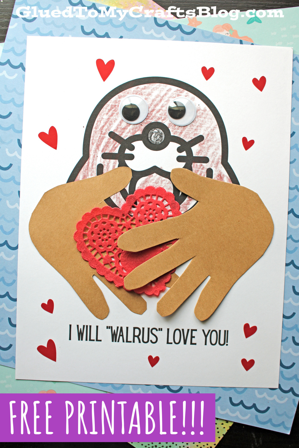 Handprint Walrus Keepsake Craft for Kids - Glued To My Crafts