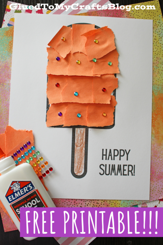 Torn Paper Summer Popsicle Craft Idea For Kids