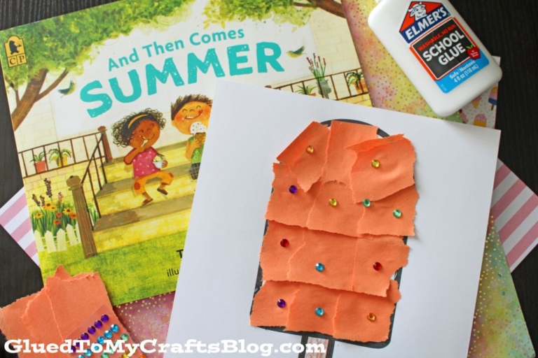 Torn Paper Summer Popsicle Craft Idea For Kids