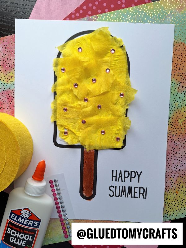 Torn Paper Summer Popsicle Craft Idea For Kids