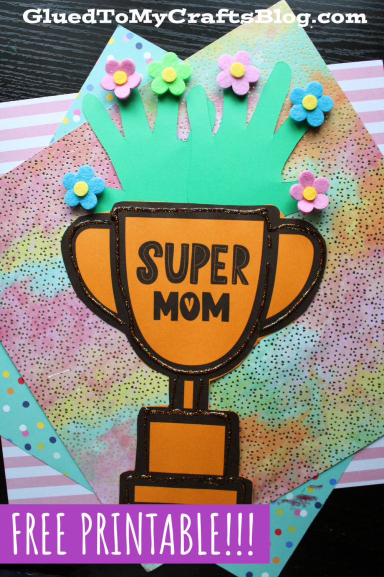 Handprint Mother’s Day Trophy Craft for Kids