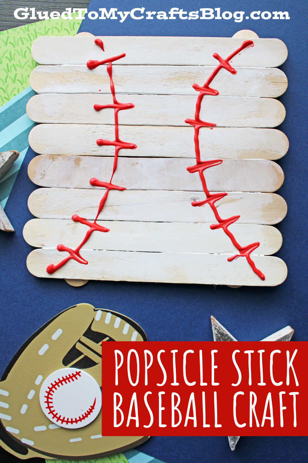 Popsicle Stick Baseball Craft for Kids