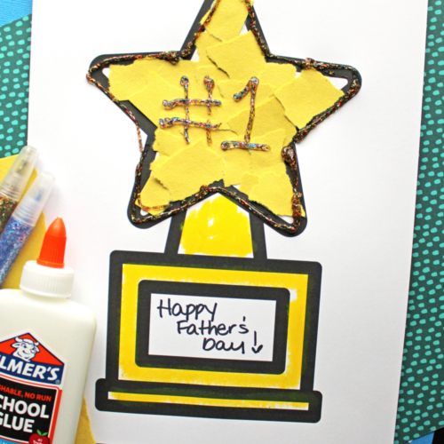 Torn Paper Trophy Card For Father’s Day
