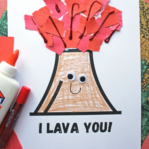 Torn Paper Volcano Craft Idea for Father’s Day