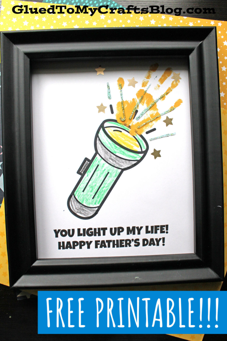 Handprint Flashlight Craft For Father's Day