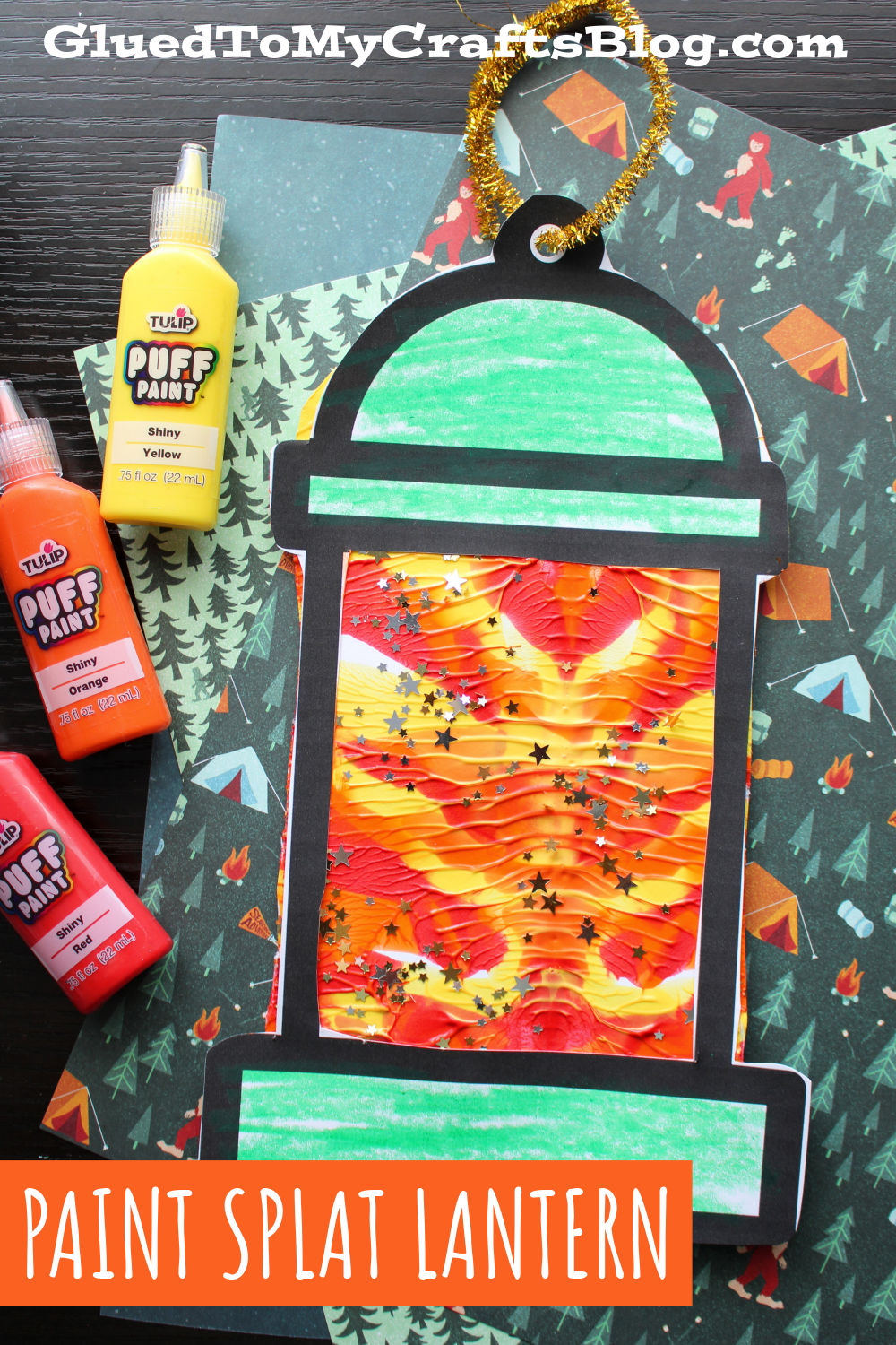 Paint Splat Camping Lantern Craft Idea