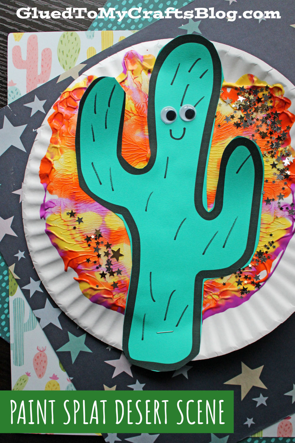 Paint Splat Desert Scene Craft for Kids