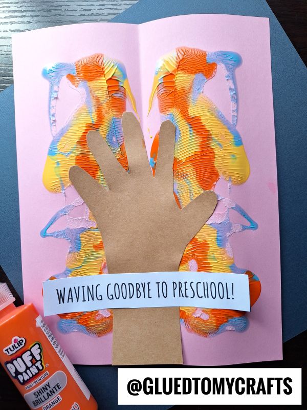 Paint Splat "Waving Goodbye" End of School Year Craft