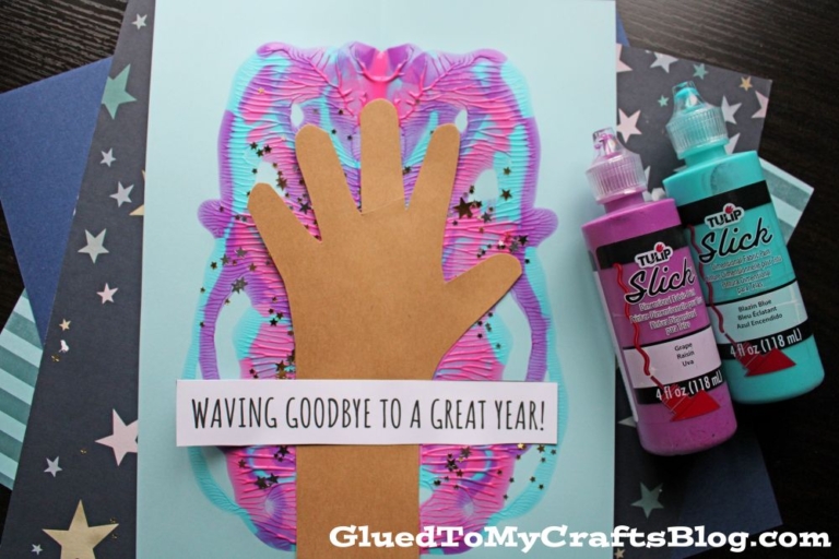 Paint Splat "Waving Goodbye" End of School Year Craft
