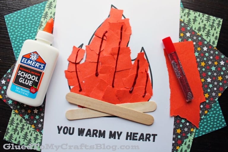 Torn Paper Campfire Craft Idea