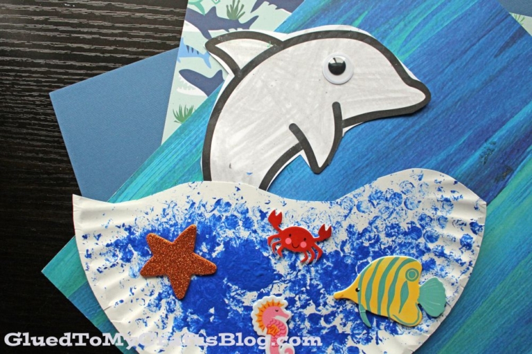 Paper Plate Dolphin Craft Idea For Kids
