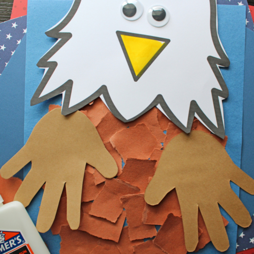 Torn Paper Eagle Craft Idea For 4th of July