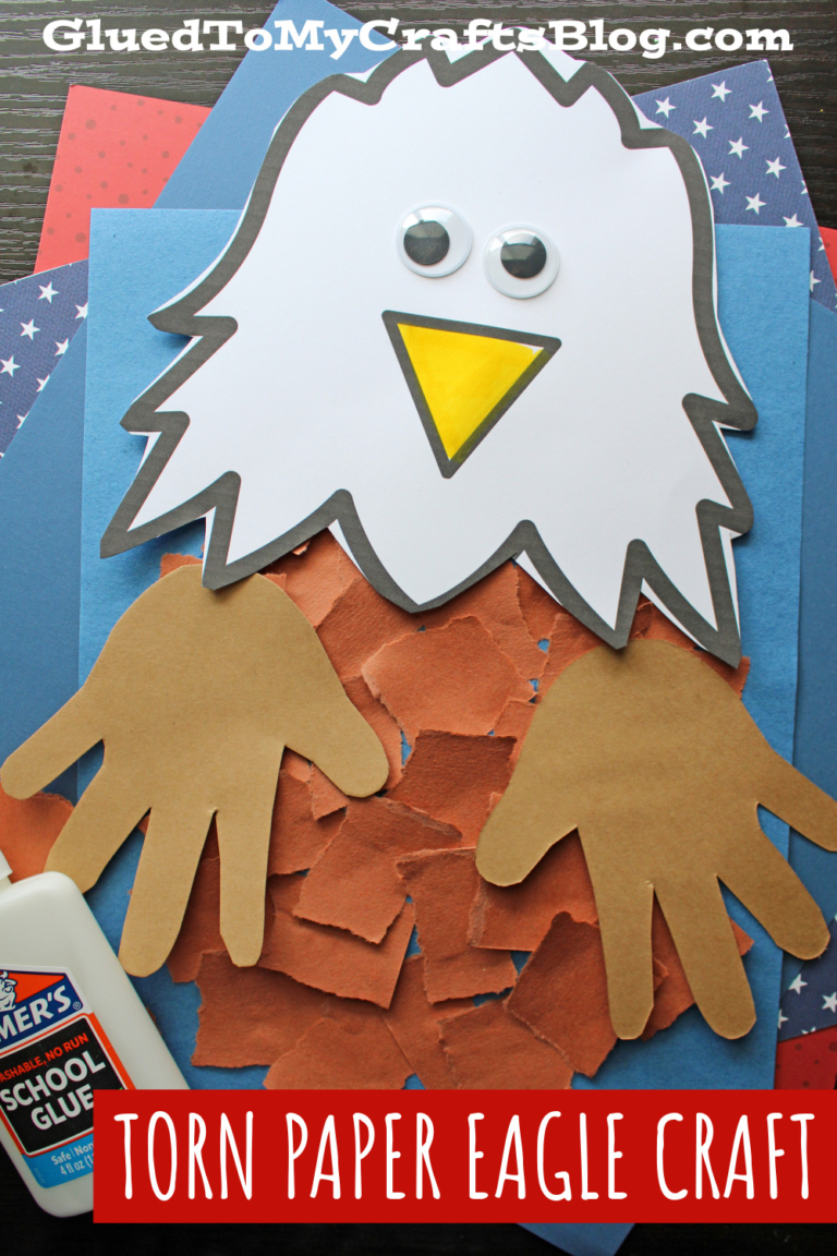 Torn Paper Eagle Craft Idea For 4th of July