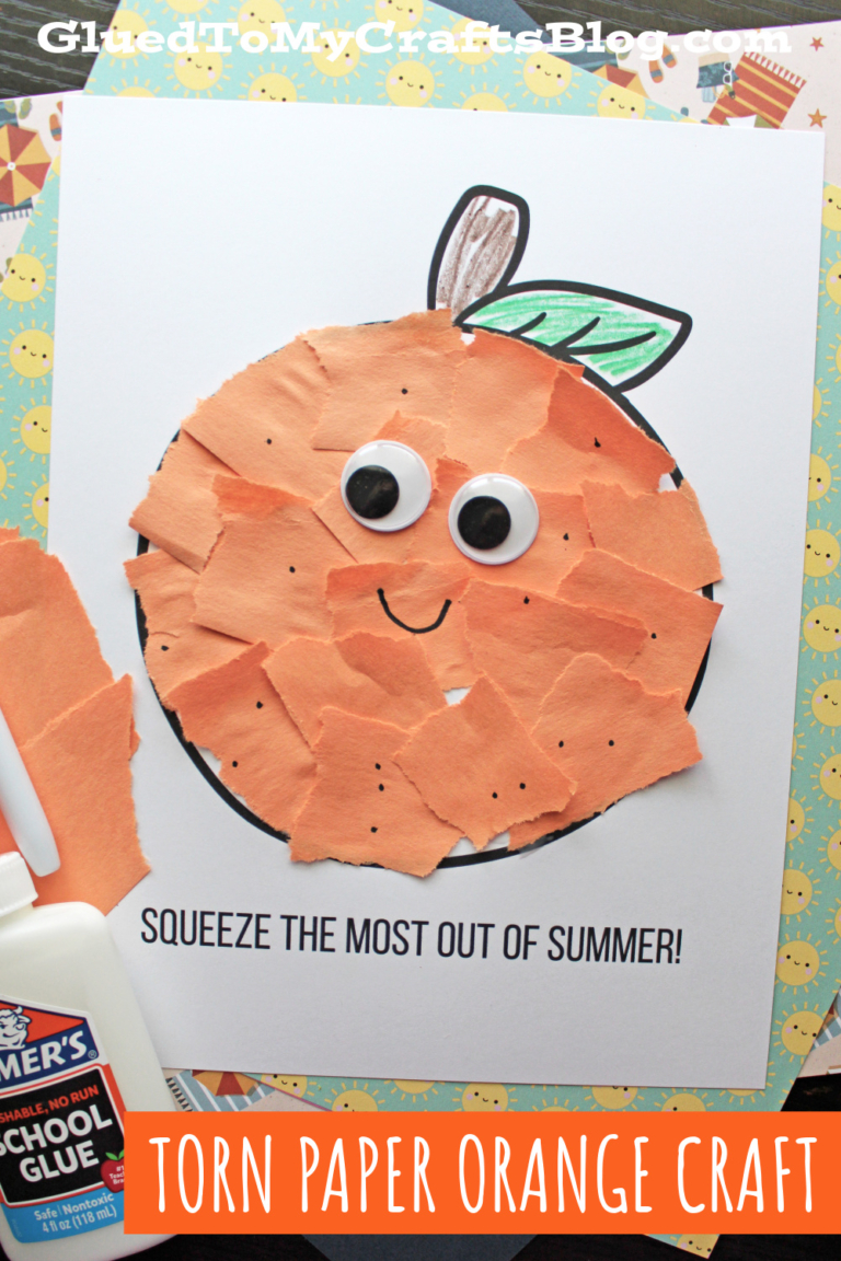 Torn Paper Orange - Squeeze The Most Out of Summer - Glued To My Crafts