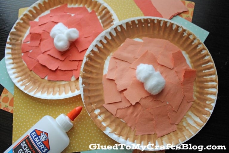 Torn Paper Pumpkin Pie for Little Hands
