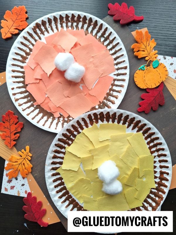 Torn Paper Pumpkin Pie for Little Hands