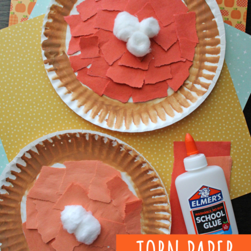 Torn Paper Pumpkin Pie for Little Hands