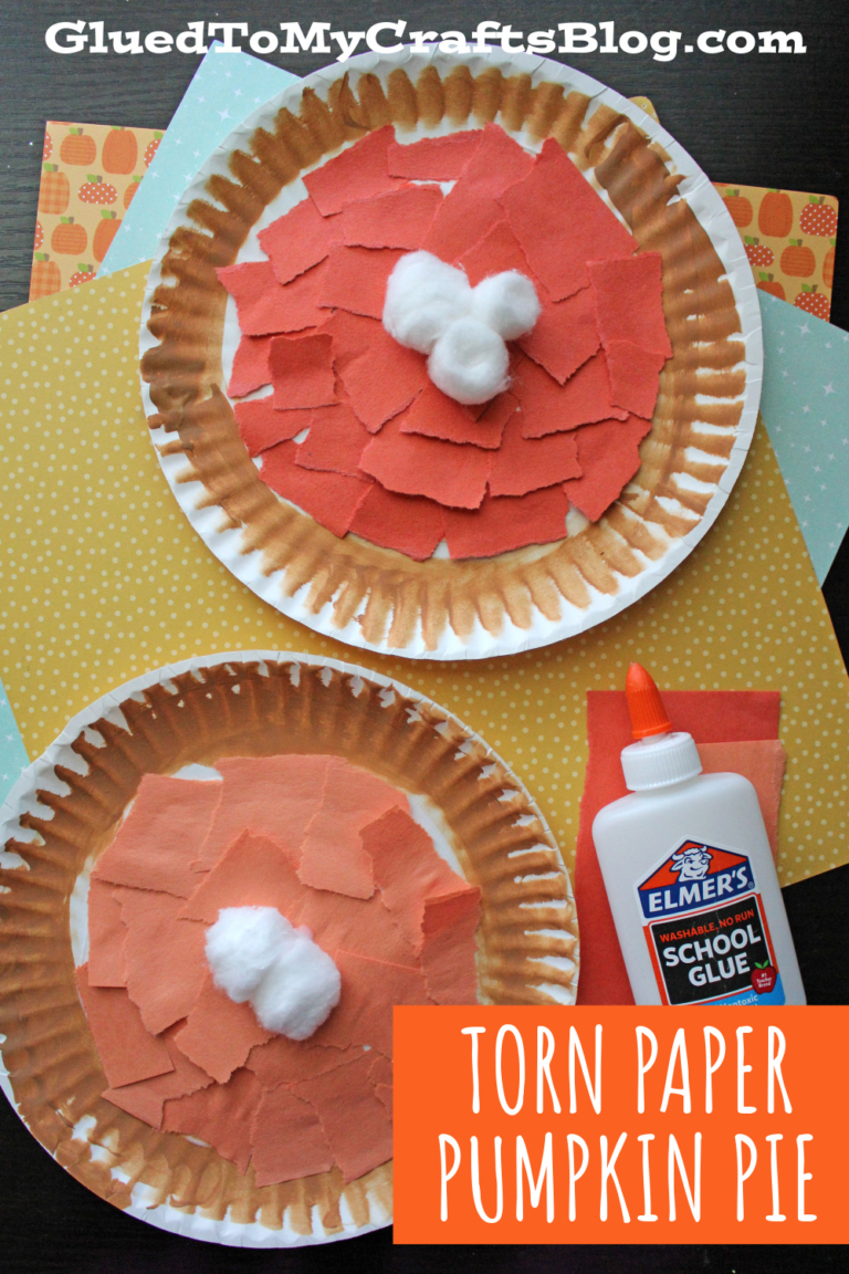 Torn Paper Pumpkin Pie for Little Hands