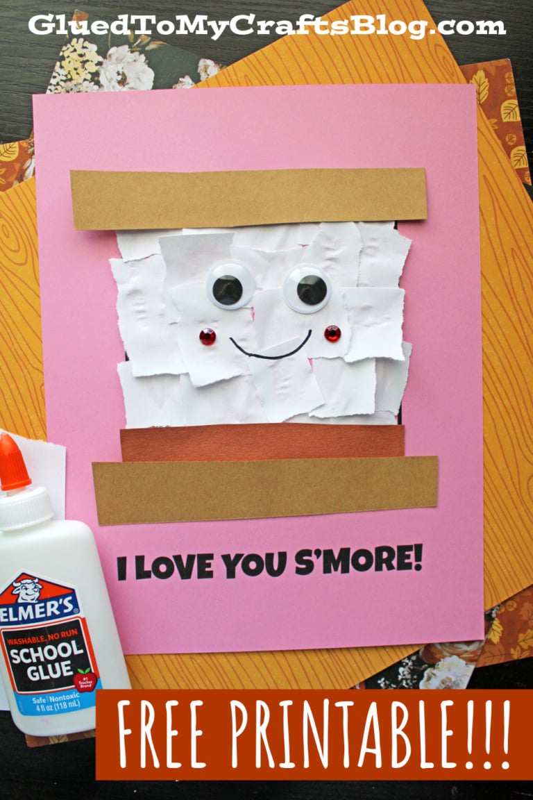 Torn Paper S'mores Card Craft Idea for Kids