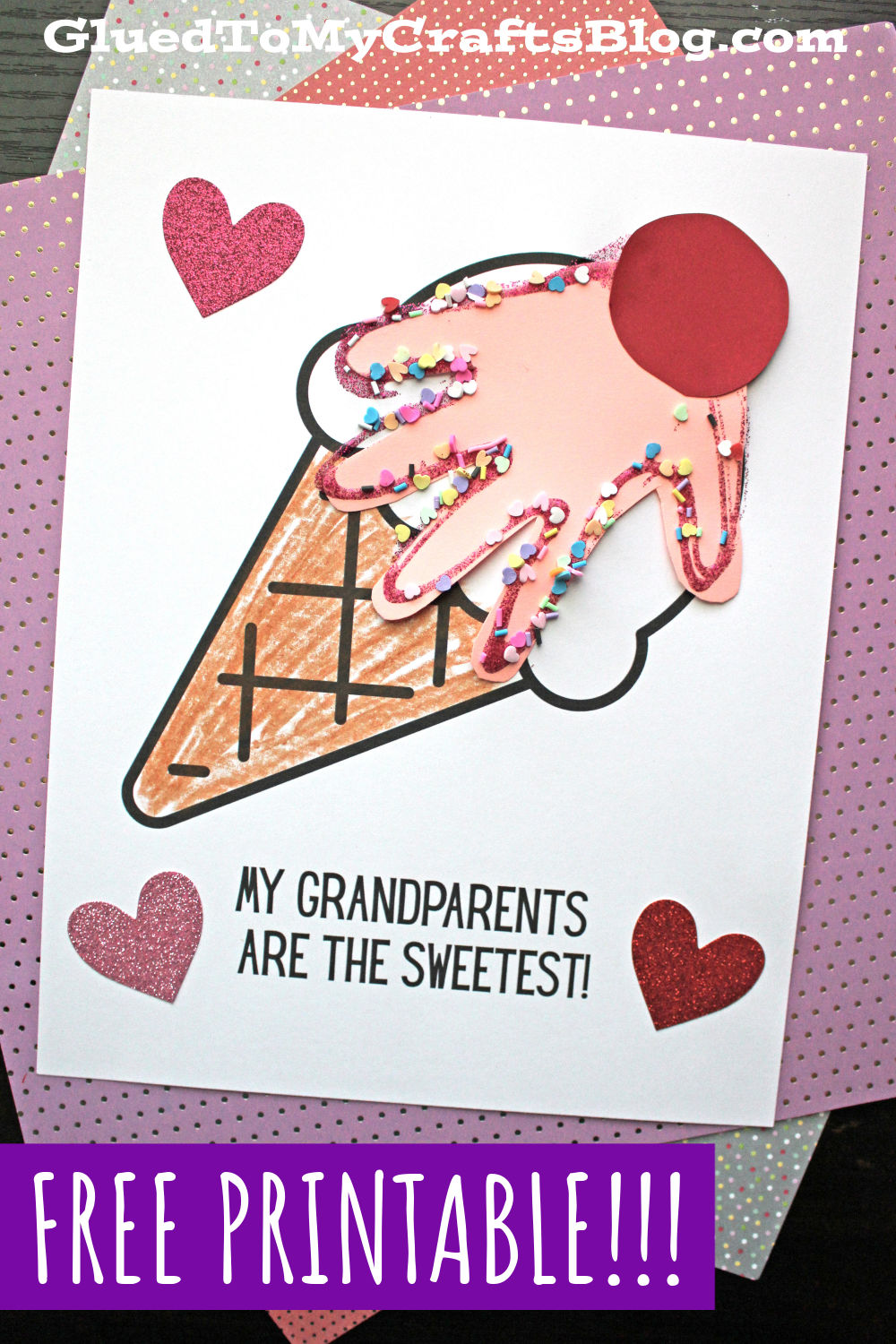 Handprint "My Grandparents Are The Sweetest" Keepsake Printable