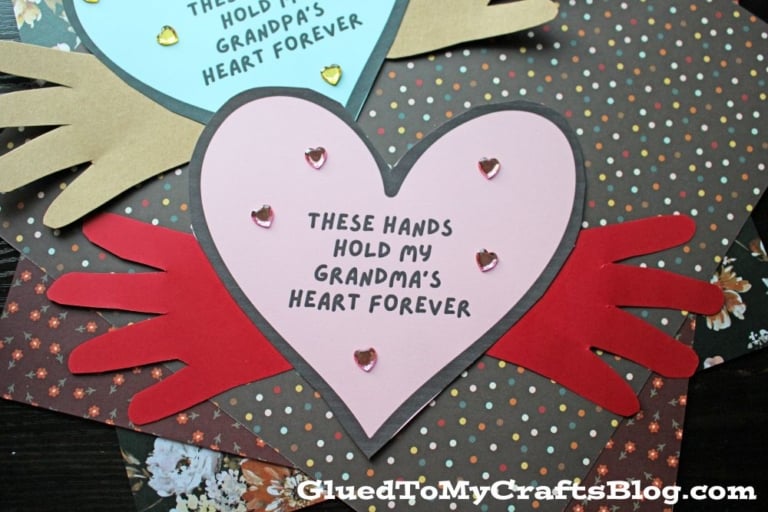 Handprint "Hold My Heart" Grandparent's Day Keepsake Printable - Glued ...
