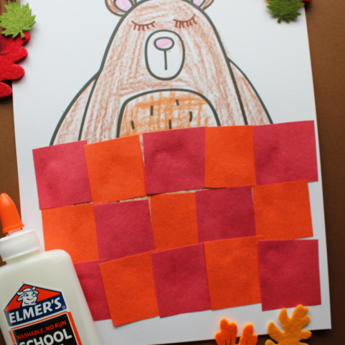 Cozy Hibernating Bear w/Paper Quilt Craft Idea For Kids