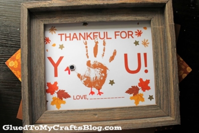 Handprint "Thankful For You" Turkey Keepsake Printable