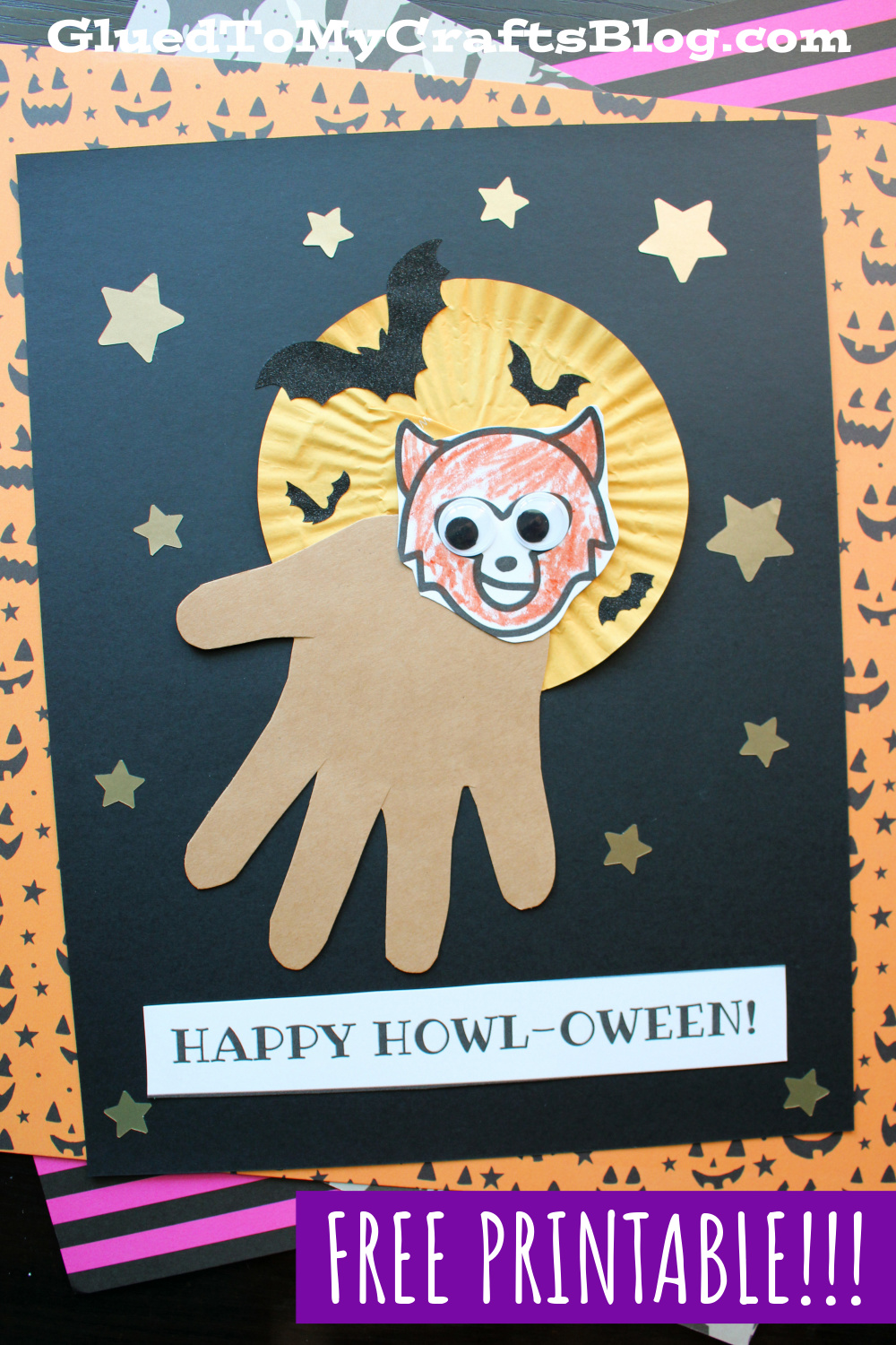 Handprint Werewolf Happy HOWL-OWEEN Keepsake - Glued To My Crafts
