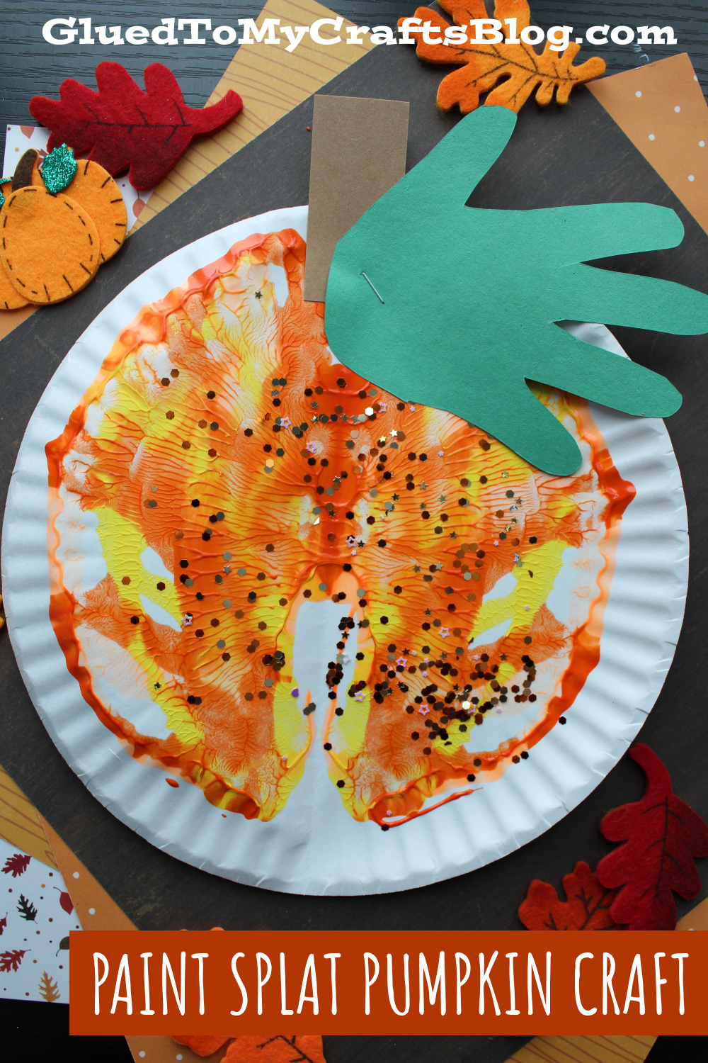 Paint Splat Pumpkin Craft Idea For Kids To Make This Fall - Glued To My ...