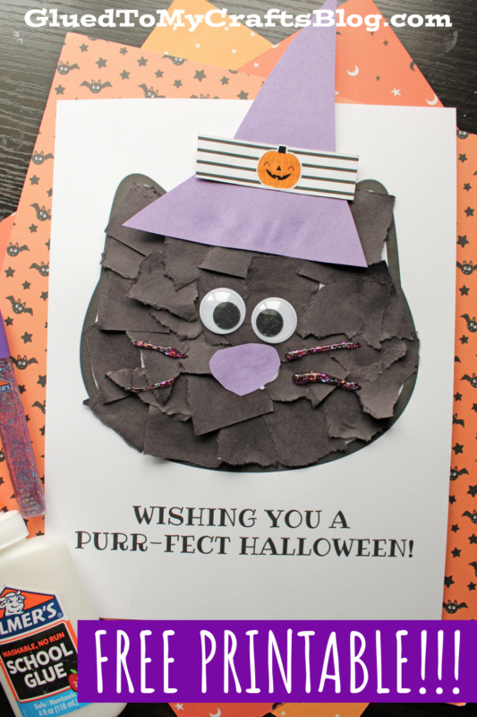 Torn Paper Black Cat Craft – Wishing You A PURR-FECT Halloween!