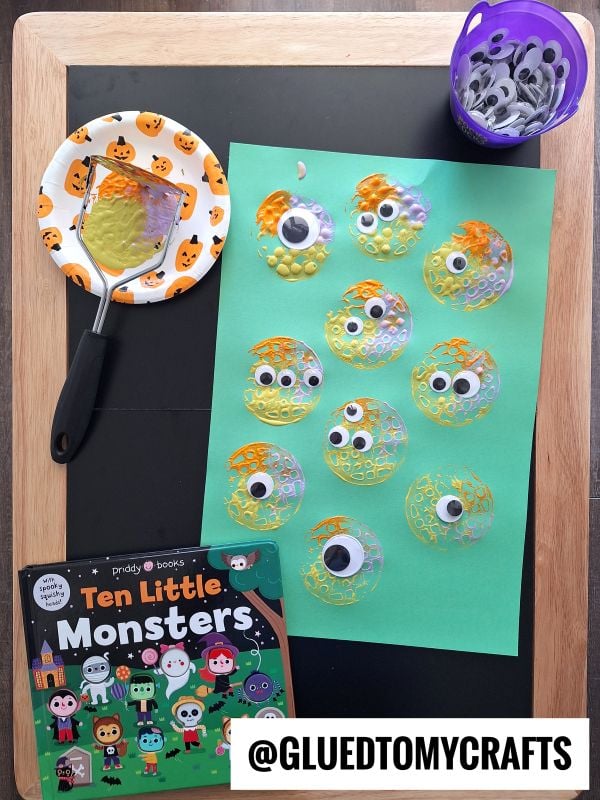 Potato Masher Stamped Monsters For Halloween - Glued To My Crafts