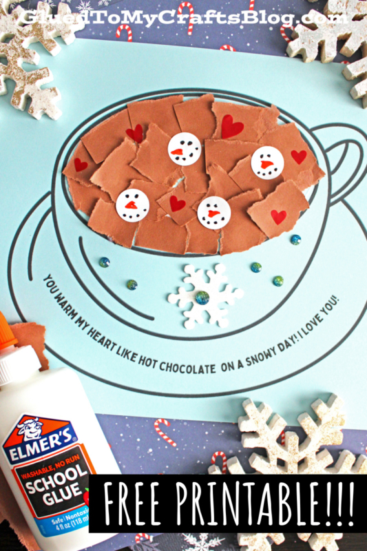 Torn Paper Hot Chocolate Mug Craft - Glued To My Crafts