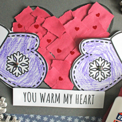 Torn Paper "You Warm My Heart" Craft Idea
