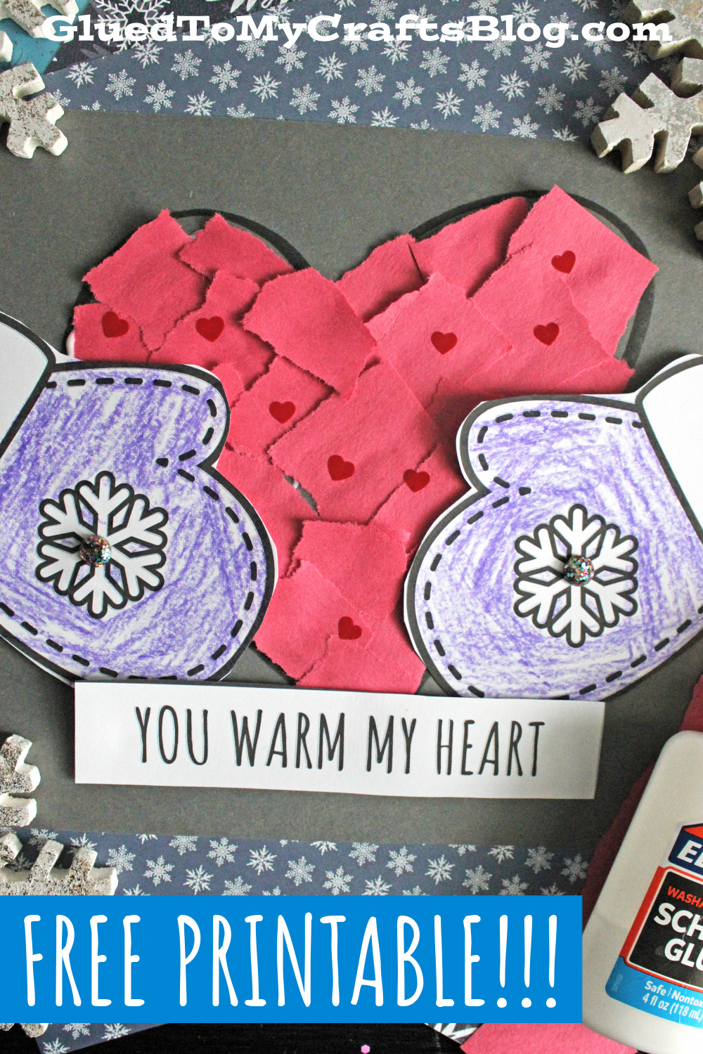 Torn Paper "You Warm My Heart" Craft Idea